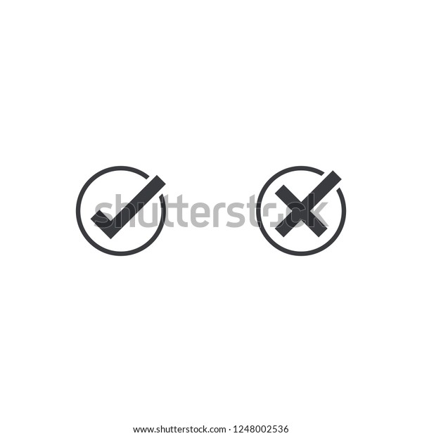 Check Mark Icon Approve Cancel Symbol Stock Vector (Royalty Free ...