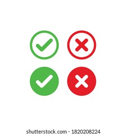 Check Mark Icon Approve Icon Disapprove Stock Vector (Royalty Free ...