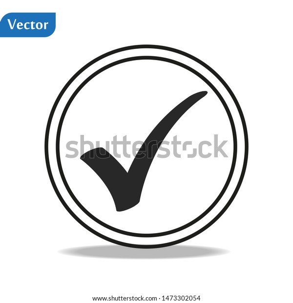 Vektor Stok Check Mark Icon Circle Tick Symbol (Tanpa Royalti ...