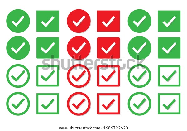 Check Mark Icon Correct Sign Green Stock Vector (Royalty Free ...