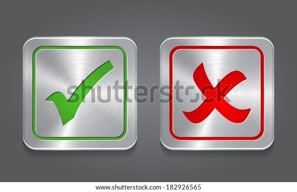 Check Mark Icon Metal App Button 库存矢量图（免版税）182926565 | Shutterstock