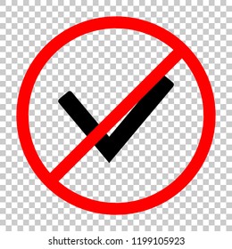 Check Mark Icon Not Allowed Black Stock Vector (Royalty Free) 1199105923