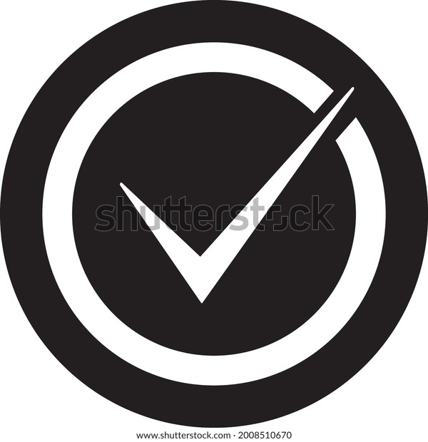Check Mark Icon On Black Circle Stock Vector (Royalty Free) 2008510670 ...
