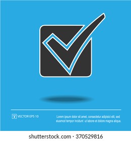 Check Mark Icon On Blue Background Stock Vector (Royalty Free ...