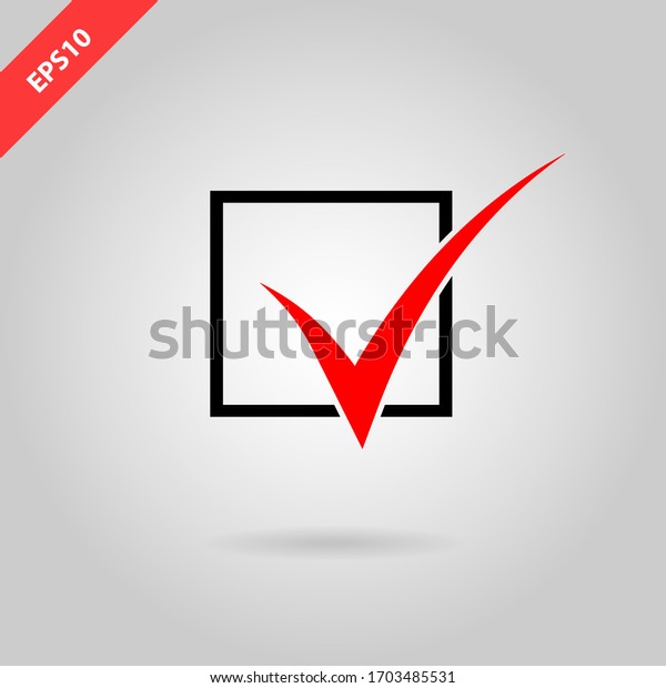 Check Mark Icon Red Color Isolated Stock Vector (Royalty Free ...