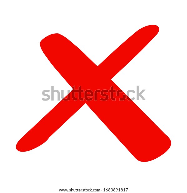 Check Mark Icon Red Cross Flat Stock Vector (Royalty Free) 1683891817 ...