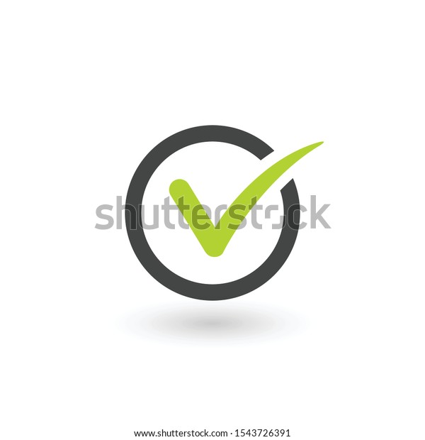 check mark icon in round box , Stock Vector illustration isolated on ...