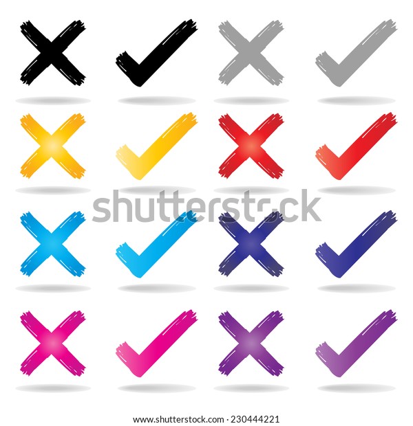 Check Mark Icon Set Colorful Vector Stock Vector (Royalty Free ...