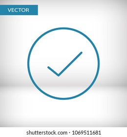 Check Mark Icon Vector Illustration Linear Stock Vector (Royalty Free ...