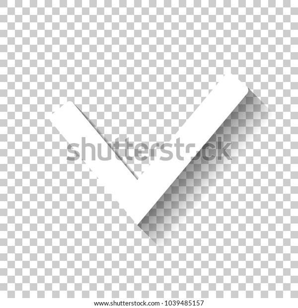Check Mark Icon White Icon Shadow: стоковая векторная графика (без ...
