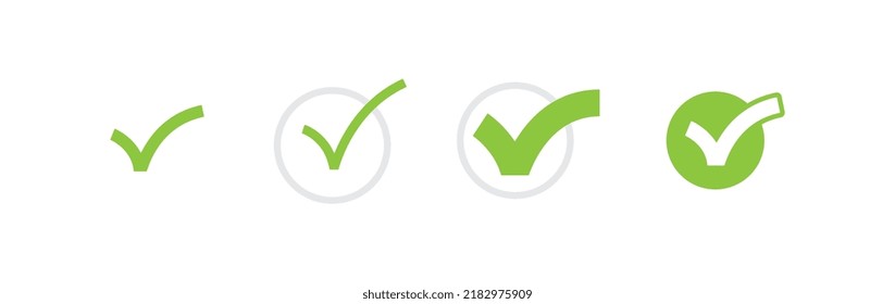 Check Mark Icons Green Checklist Tick Stock Vector (Royalty Free ...