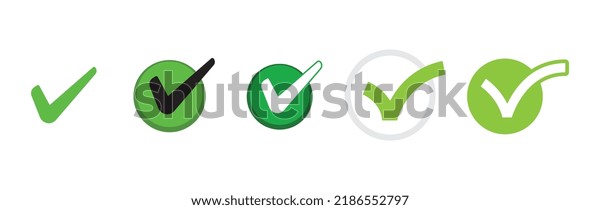 Check Mark Icons Green Checklist Tick: เวกเตอร์สต็อก (ปลอดค่าลิขสิทธิ์ ...