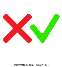 Check Mark Icons Red Green Color Stock Vector (Royalty Free) 633271484 ...