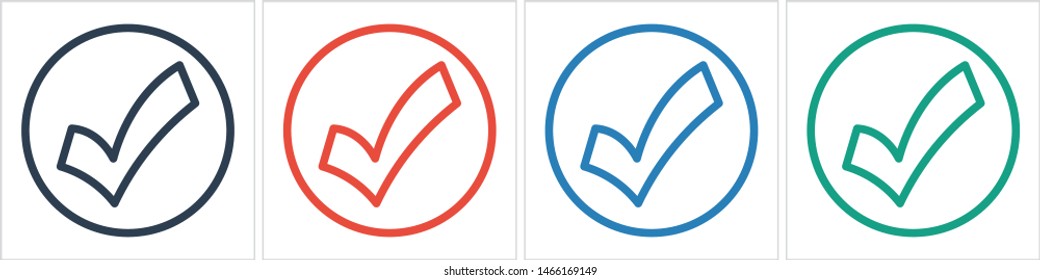 Check Mark Isolated Icon Checklist Button Stock Vector (Royalty Free ...