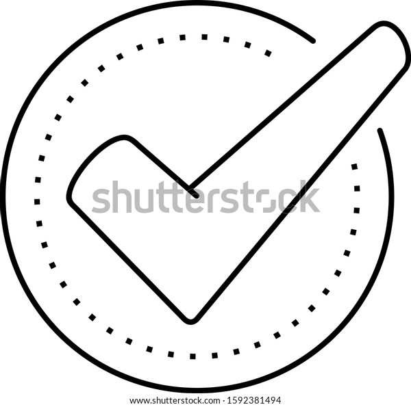 Check Mark Line Art Icon Stock Vector (Royalty Free) 1592381494 ...