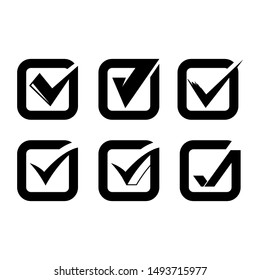 Check Mark Check List Symbols Set Stock Vector (Royalty Free ...