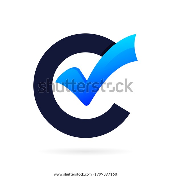 Check Mark Logo Forming Letter C Stock Vector (Royalty Free) 1999397168 ...