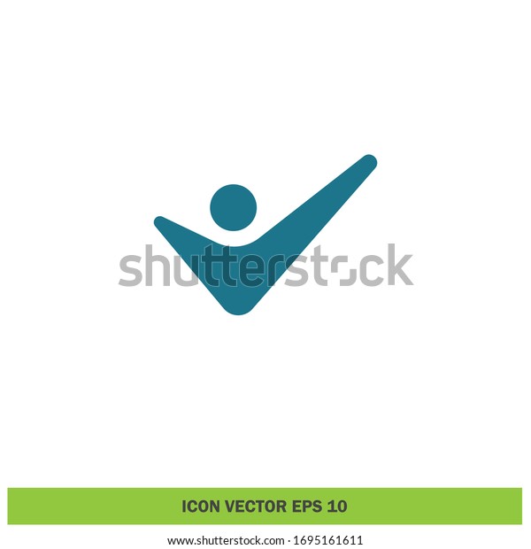 Check Mark Logo Human Figure Swoosh Stock Vector (Royalty Free) 1695161611