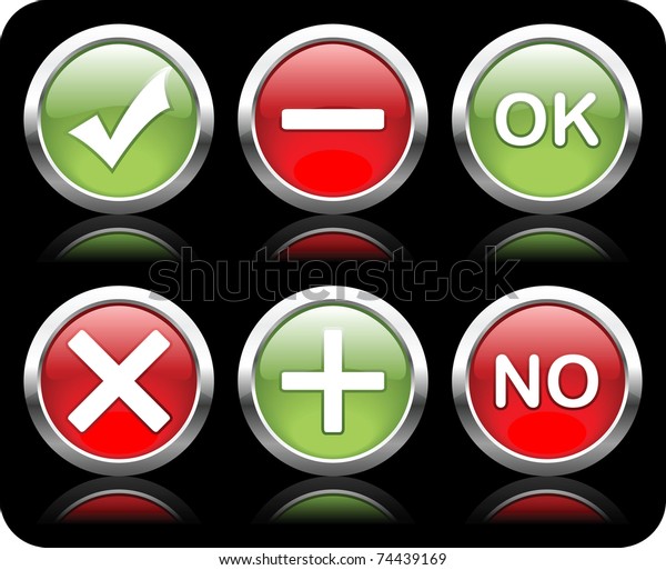 Check Mark Ok No Positive Negative Stock Vector (Royalty Free) 74439169 ...