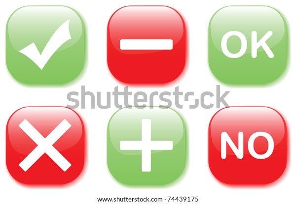 Check Mark Ok No Positive Negative Stock Vector (Royalty Free) 74439175 ...