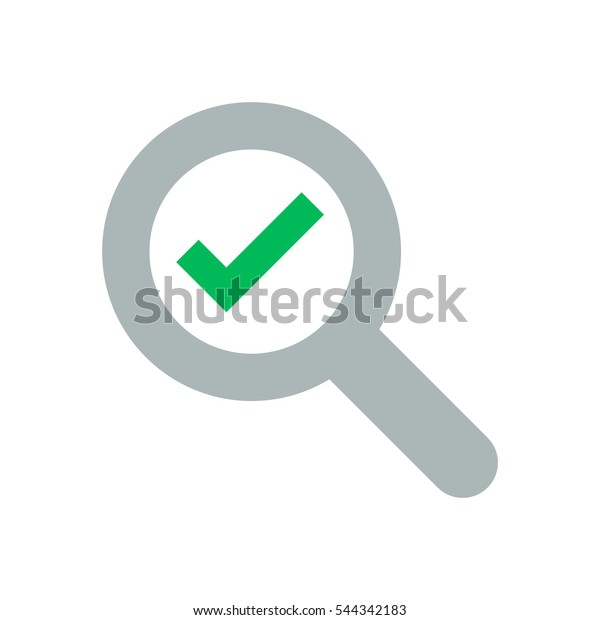 Check Mark On Magnifying Glass Icon Stock Vector (Royalty Free) 544342183