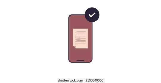 Check Mark On Smartphone Confirmation Flat Stock Vector (Royalty Free ...