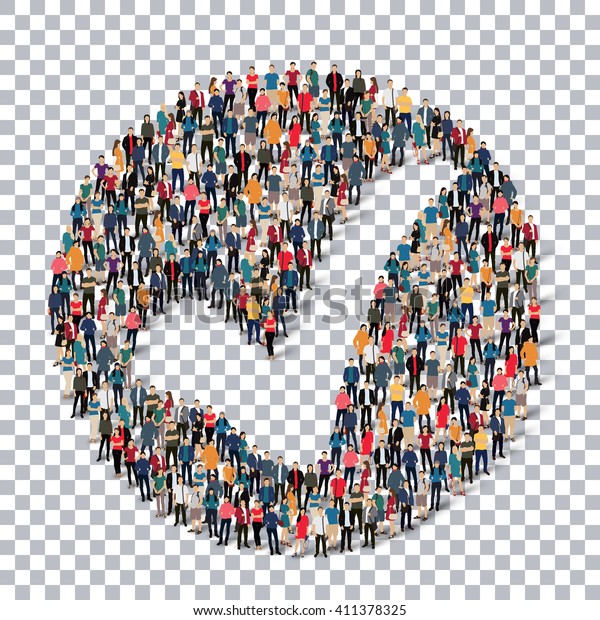 Check Mark People Sign 3d Stock Vector (Royalty Free) 411378325