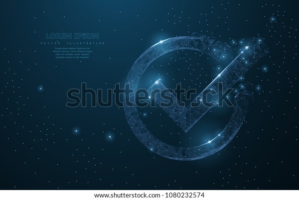 Check Mark Polygonal Wireframe Mesh Looks Stock Vector (Royalty Free ...