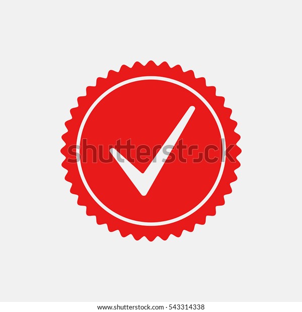 Check Mark Red Color Stamp Overlay Stock Vector (Royalty Free) 543314338