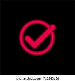 Check Mark Red Glowing Neon Ui Stock Vector (Royalty Free) 710243656 ...