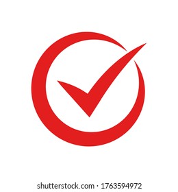 Red Check Mark Icon Circle Check Stock Vector (Royalty Free) 1048665302