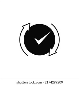Check Mark Rotation Arrows Icon Isolated Stock Vector (Royalty Free ...