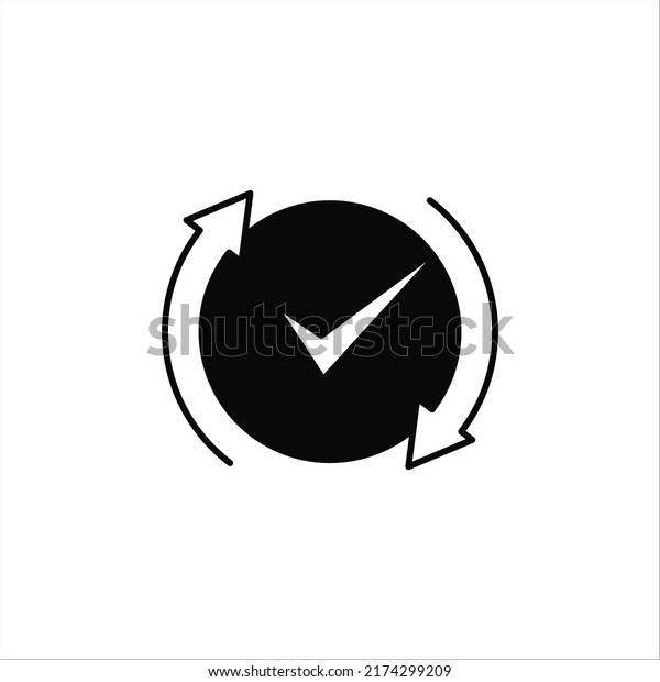 Check Mark Rotation Arrows Icon Isolated Stock Vector (Royalty Free ...