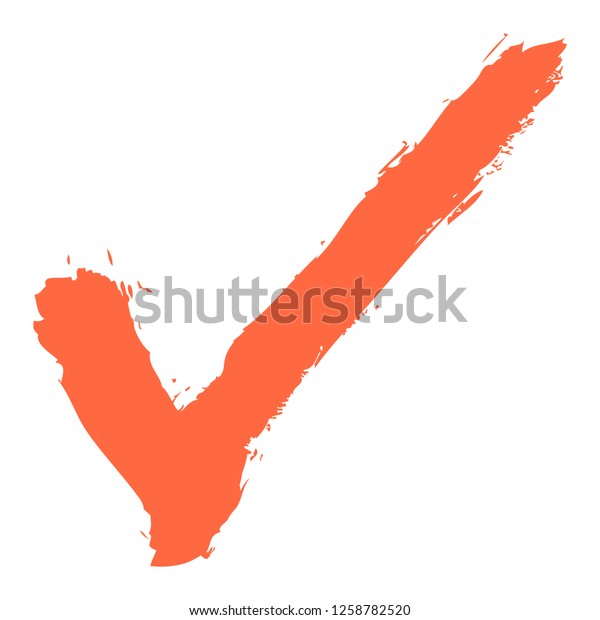 Check Mark Sign Created Paint Brushstroke Stock Vector (Royalty Free ...