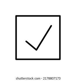 Check Mark Sign Square Box Isolated Stock Vector (Royalty Free ...