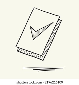 Check Mark Sketch Icon Hand Drawn Stock Vector (Royalty Free ...