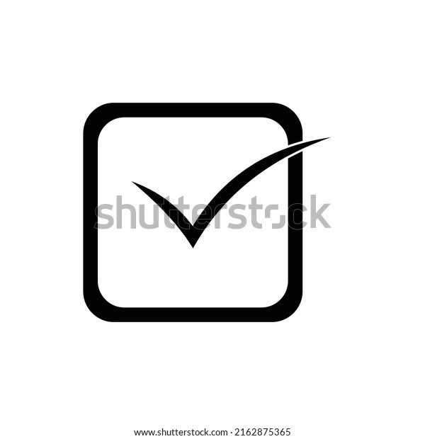 Check Mark Square Black Line Icon Stock Vector (Royalty Free ...