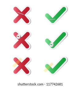 Check Mark Stickers Stock Vector (Royalty Free) 117742681 | Shutterstock