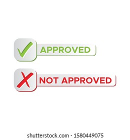 Check Mark Stickers Style Brush Approved Stock Vector (Royalty Free ...