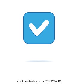 Check Mark Symbol Blue Square Shadow: เวกเตอร์สต็อก (ปลอดค่าลิขสิทธิ์ ...