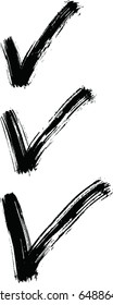Check Mark Symbol Brush Stroke Lines Stock Vector (Royalty Free ...