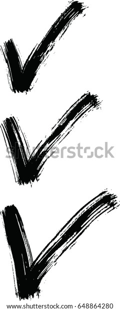 Check Mark Symbol Brush Stroke Lines Stock Vector (Royalty Free ...