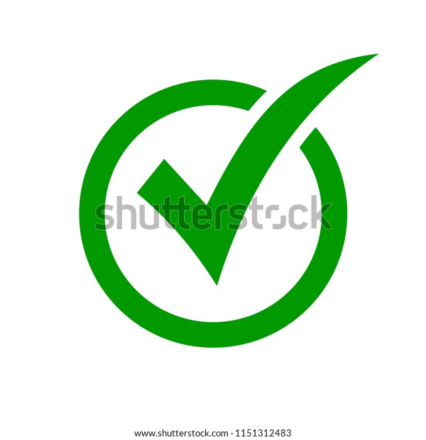Marcar símbolo.Icono de marca de verificación verde. Icono del botón ...