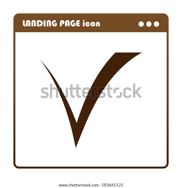 Check Mark Symbol Icon Landing Page Stock Vector (Royalty Free ...