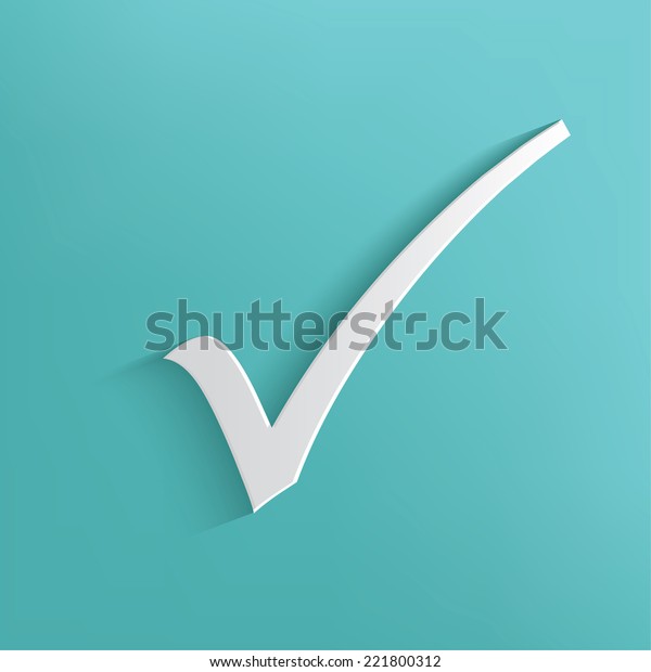 Check Mark Symbol On Blue Backgroundclean: Stock-Vektorgrafik ...