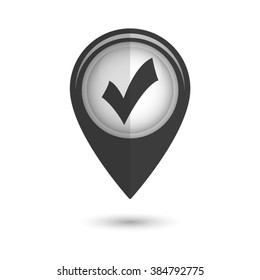 Map Pointer Check Mark Tick Yes Stock Vector (Royalty Free) 245412334