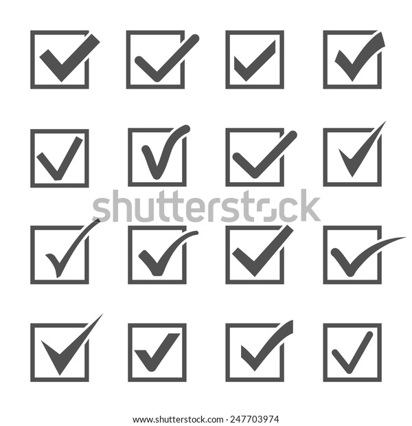 Check Mark Ticks Icons Different Gray Stock Vector (Royalty Free) 247703974