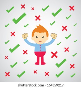 Check Mark Vector Cartoon Style Use Stock Vector (Royalty Free ...