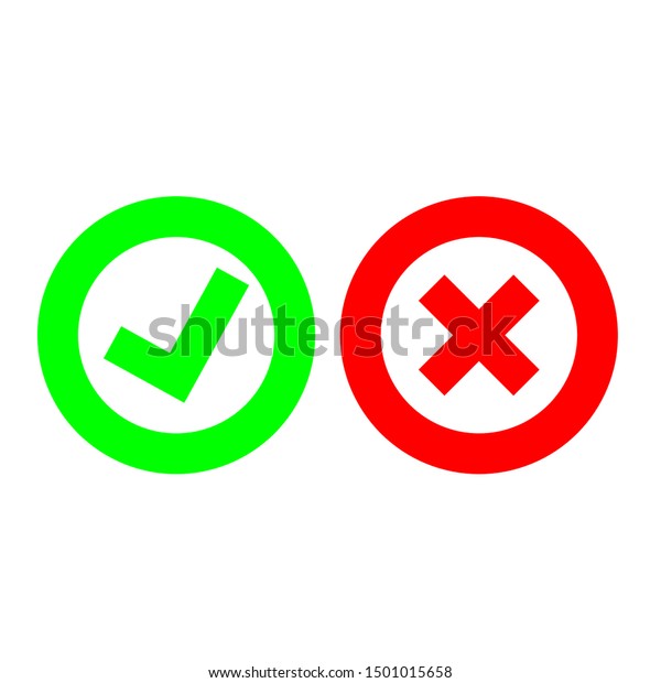 Check Mark X Cross Sign Icon Stock Vector (Royalty Free) 1501015658 ...