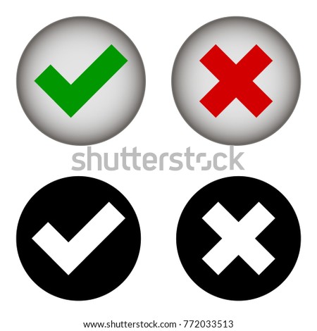 Check Mark X Mark Tick Symbol Stock Vector (Royalty Free) 772033513 ...